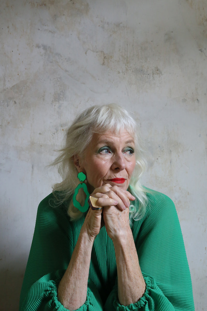 eve ray 'the garden 1925' green mirror earrings – Blonde The Store