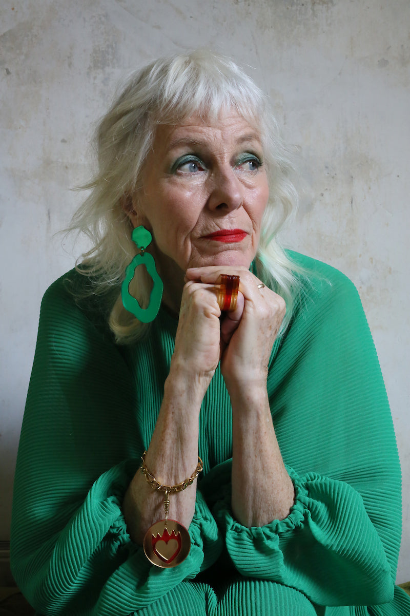 eve ray 'the garden 1925' green mirror earrings – Blonde The Store